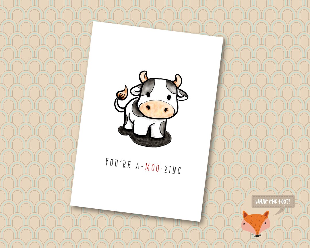 You're A-moo-zing | Anniversary Card | Valentine's Card - Etsy