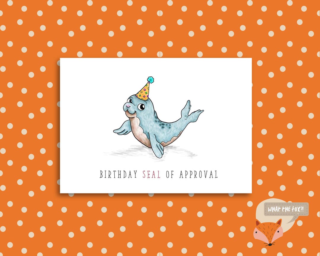 Birthday Seal of Approval | Birthday Card - Etsy