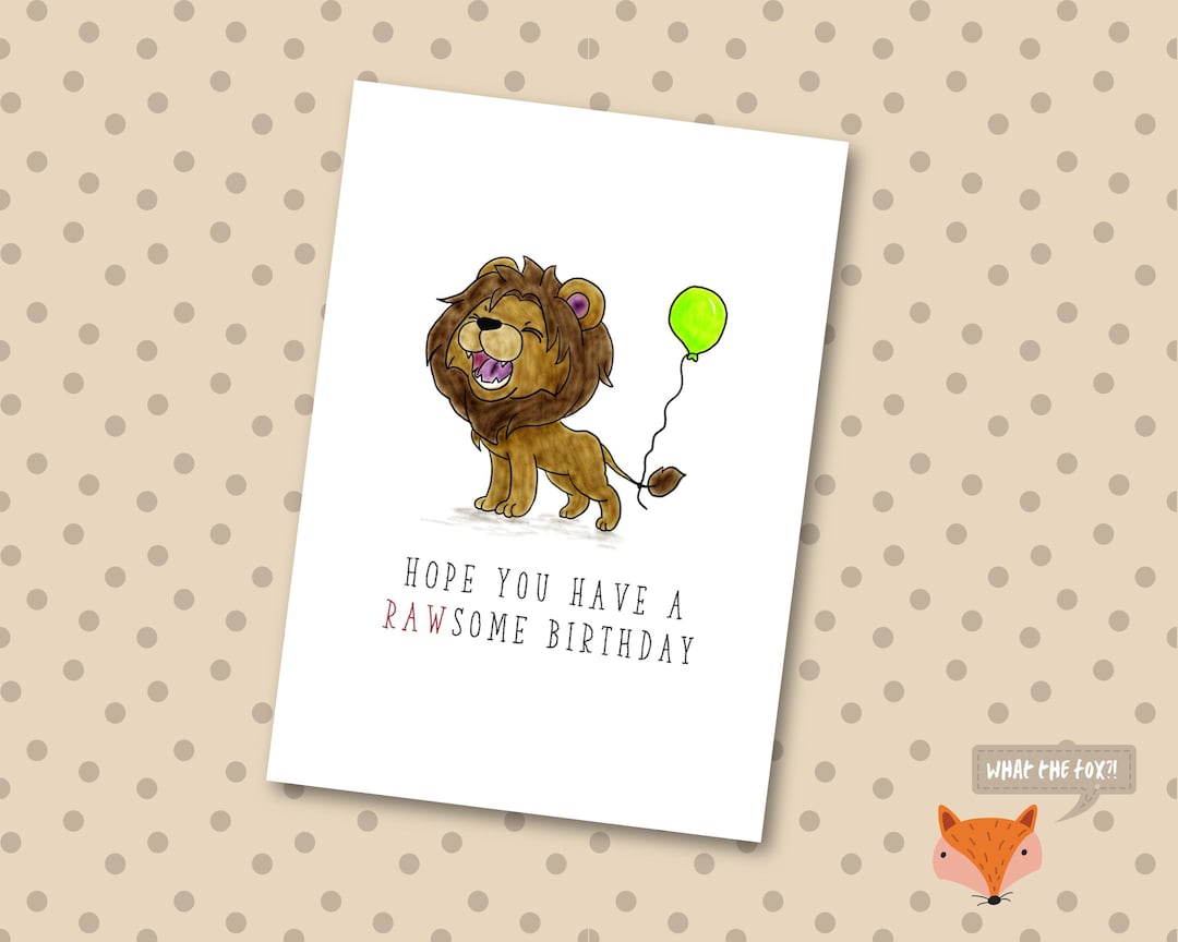 Hope You Have a Rawsome Birthday | Birthday Card - Etsy