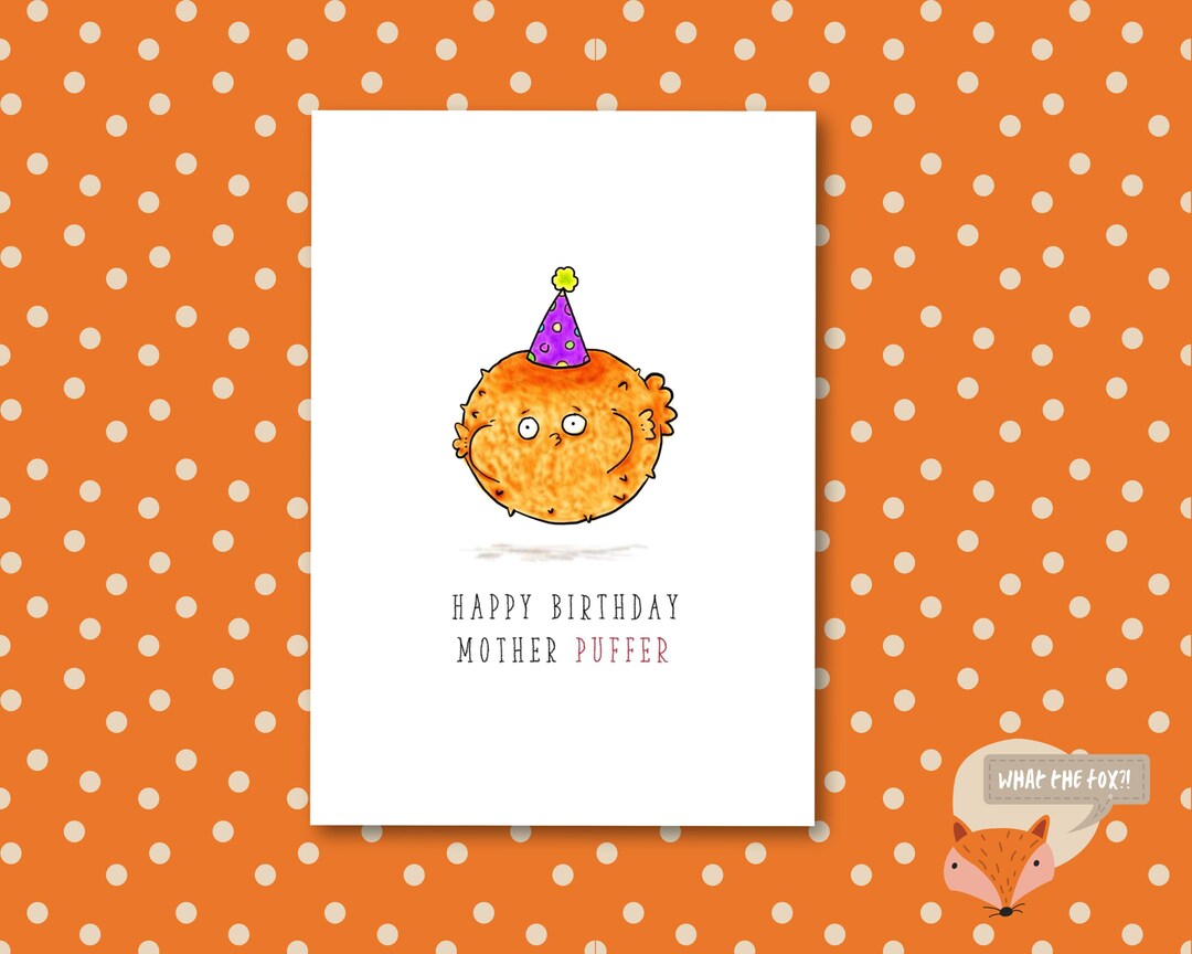 Happy Birthday Mother Puffer | Birthday Card - Etsy