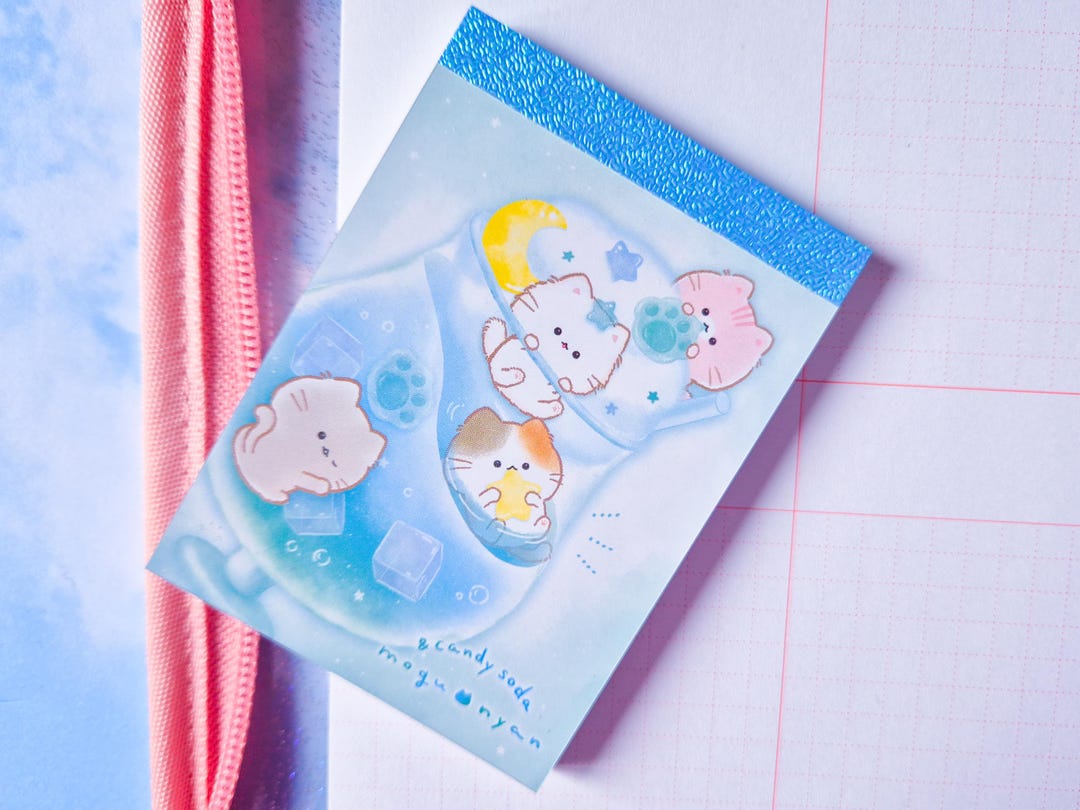 Heisei Retro Cat Soda Memo Pad | Stationery - Kawaii Animals - Japanese ...