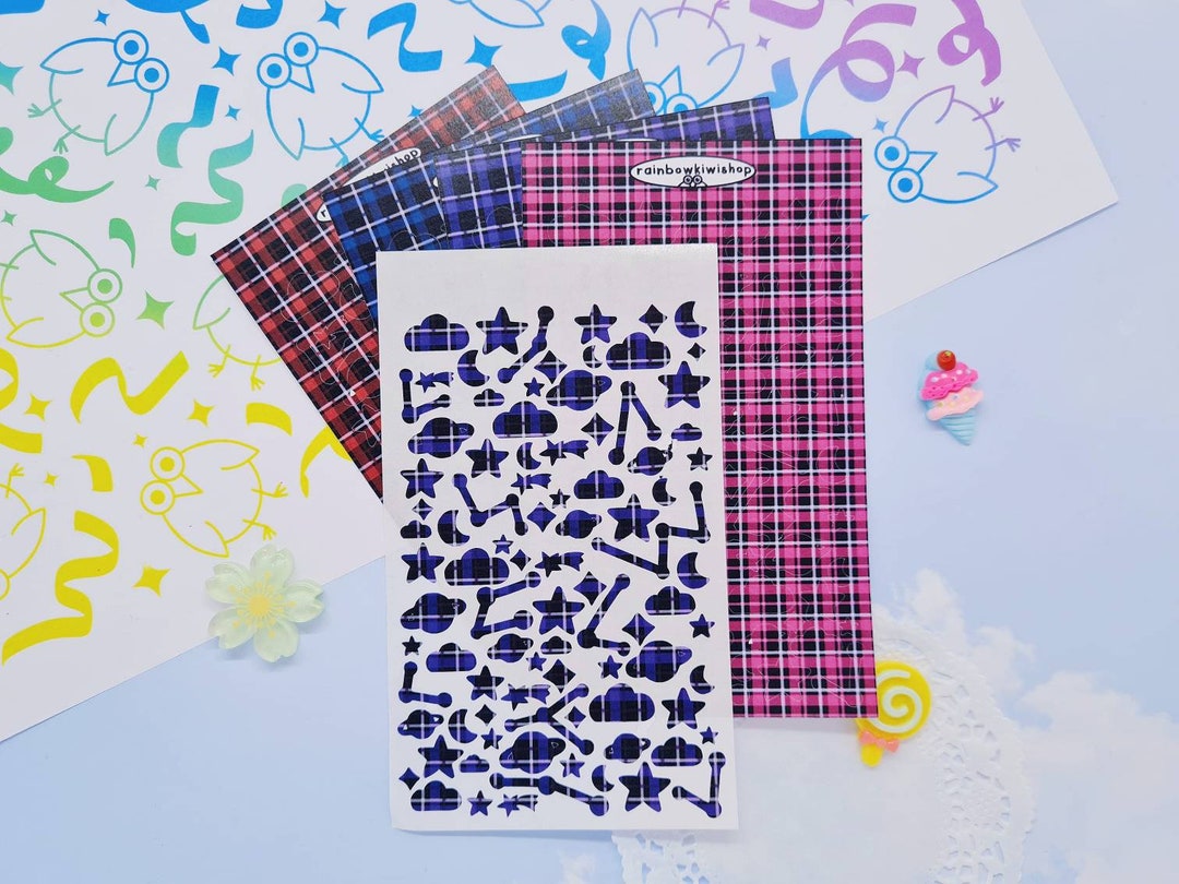 Space Checkered Deco Stickers for Bullet Journal Kpop - Etsy