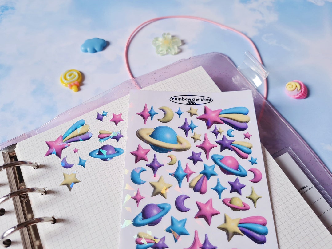 3D Space Deco Stickers for Bullet Journal, Polcos, Kpop Toploader Deco ...