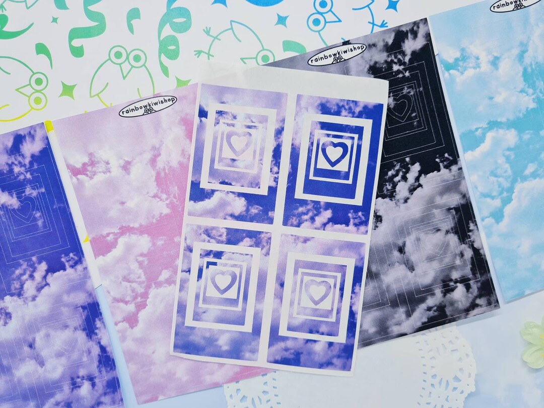 Polaroid Frame Fantasy Sky Stickers for Bullet Journal, Planner ...