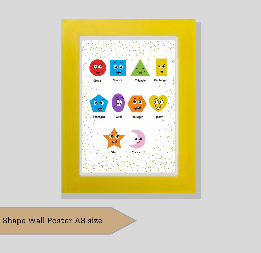Toddler Busy Learning Shape Flashcard-wall Poster-homeschool-early ...