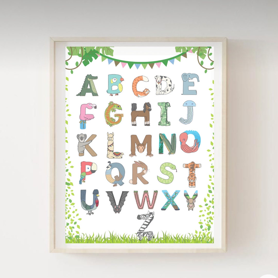 Animal Alphate Flash Card Kid Animal Flash Card/poster - Educational ...