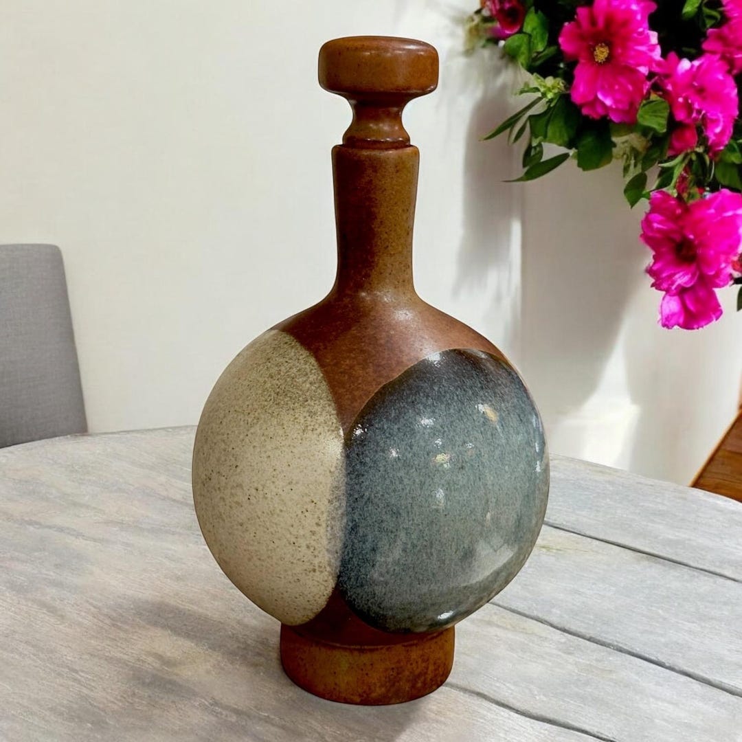 Vintage 60's Mid-century Modern Pottery Abstract Circles/full Moon ...