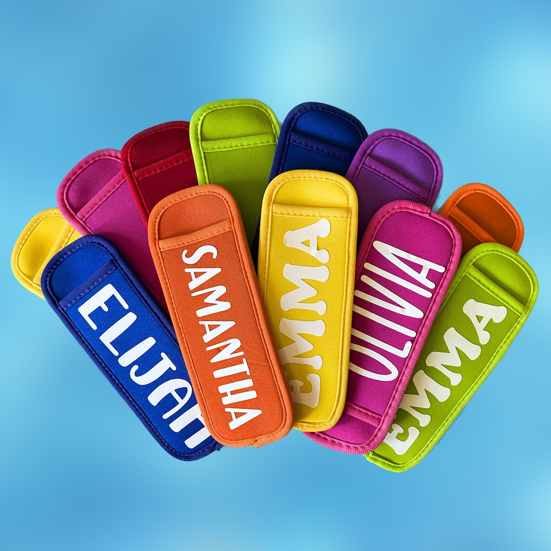 Custom Personalized Popsicle Sleeves Neoprene Ice Pop Holders With Name ...