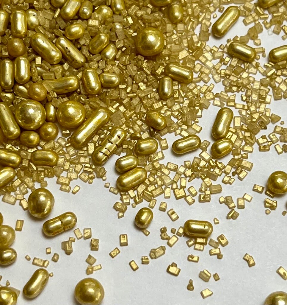 Golden, Gold Sprinkle Mix, Gold Dragee Sprinkles, Metallic Sprinkle Mix ...