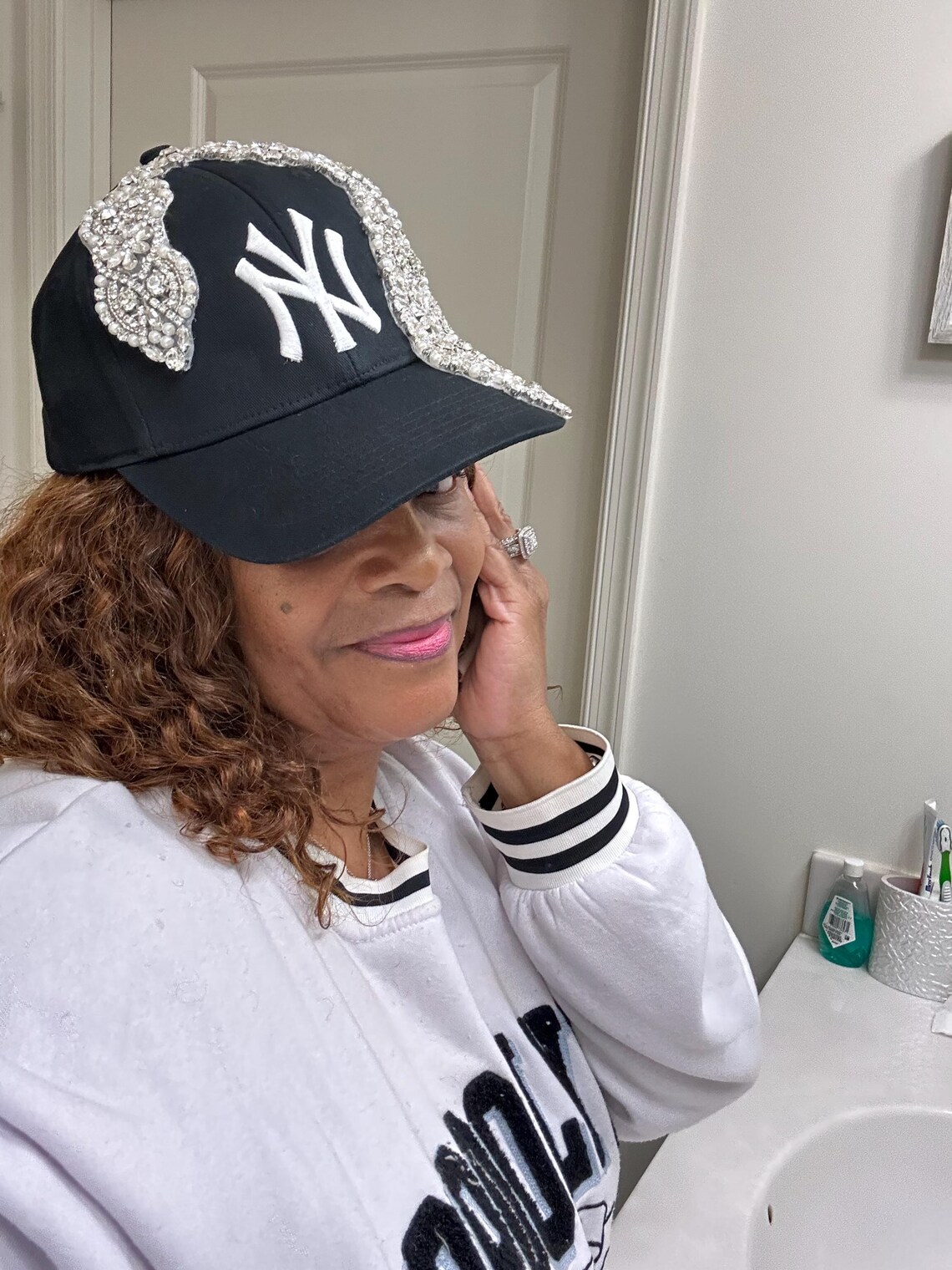 Custom Yankees Hat With Touch of Sparkling Glamour - Etsy