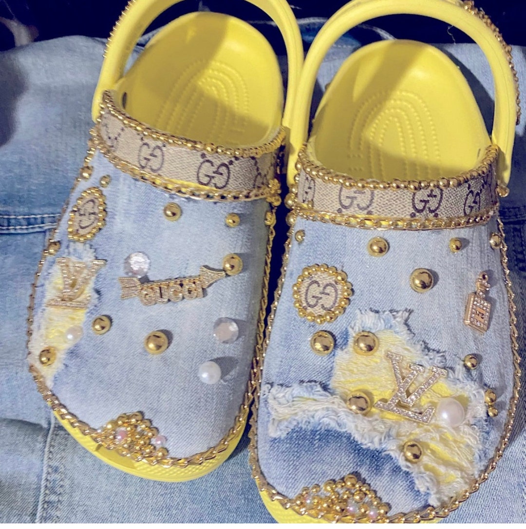 Vintage Distressed Jean Crocs - Etsy
