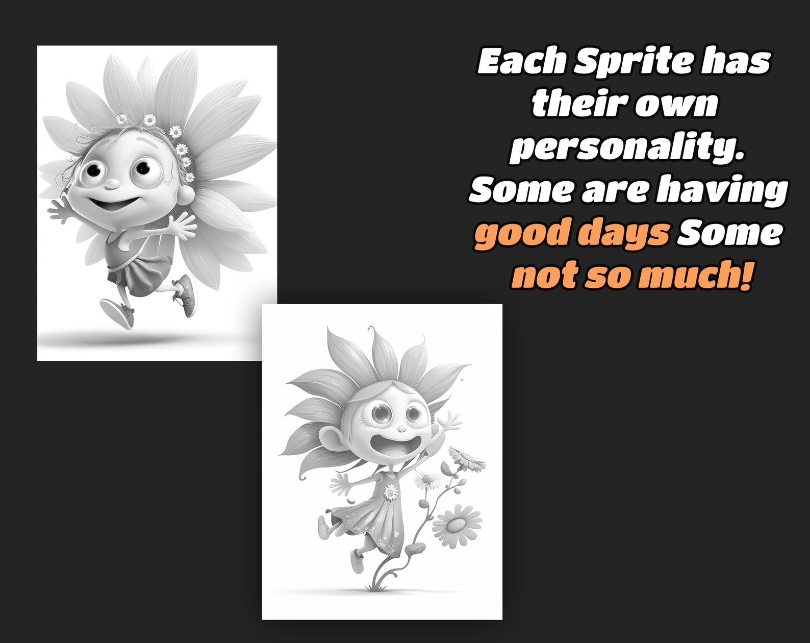 Cute Garden Sprites Vol 2 Coloring Pages , Adults + Kids Coloring Book ...