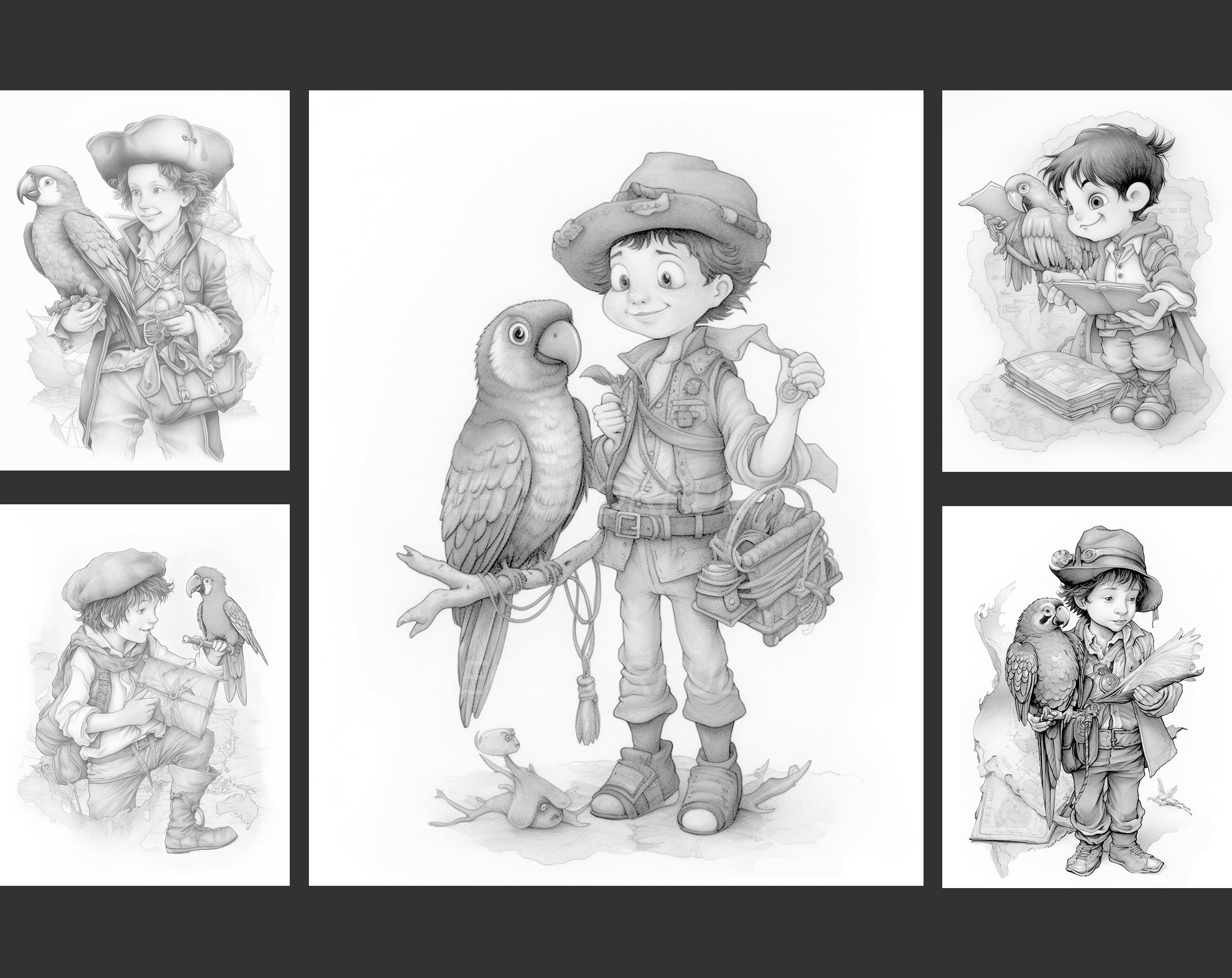 Cute Tiny Pirate Coloring Pages , Adults Kids Women Coloring Book ...