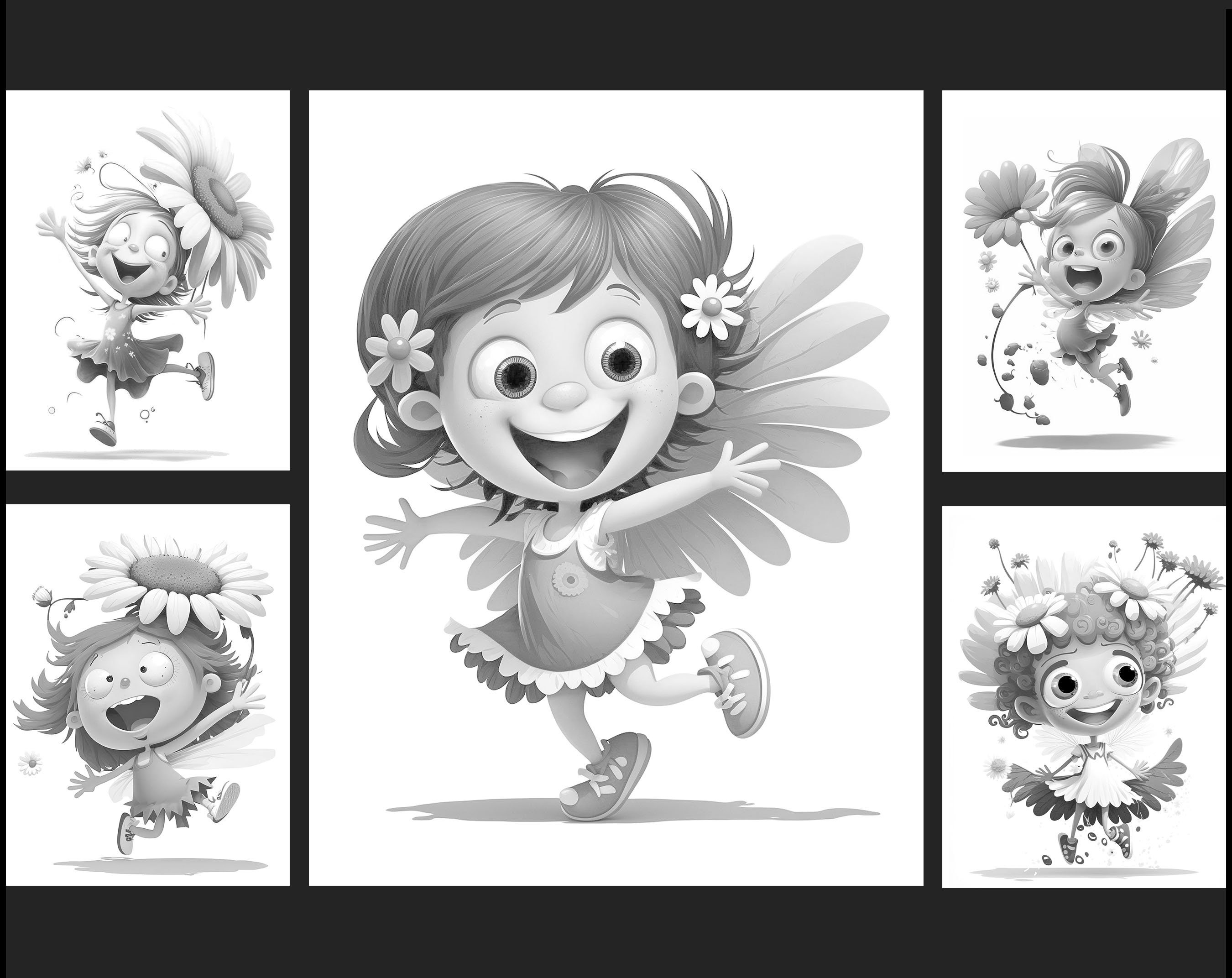 Cute Garden Sprites Coloring Pages Adults Kids Coloring - Etsy UK