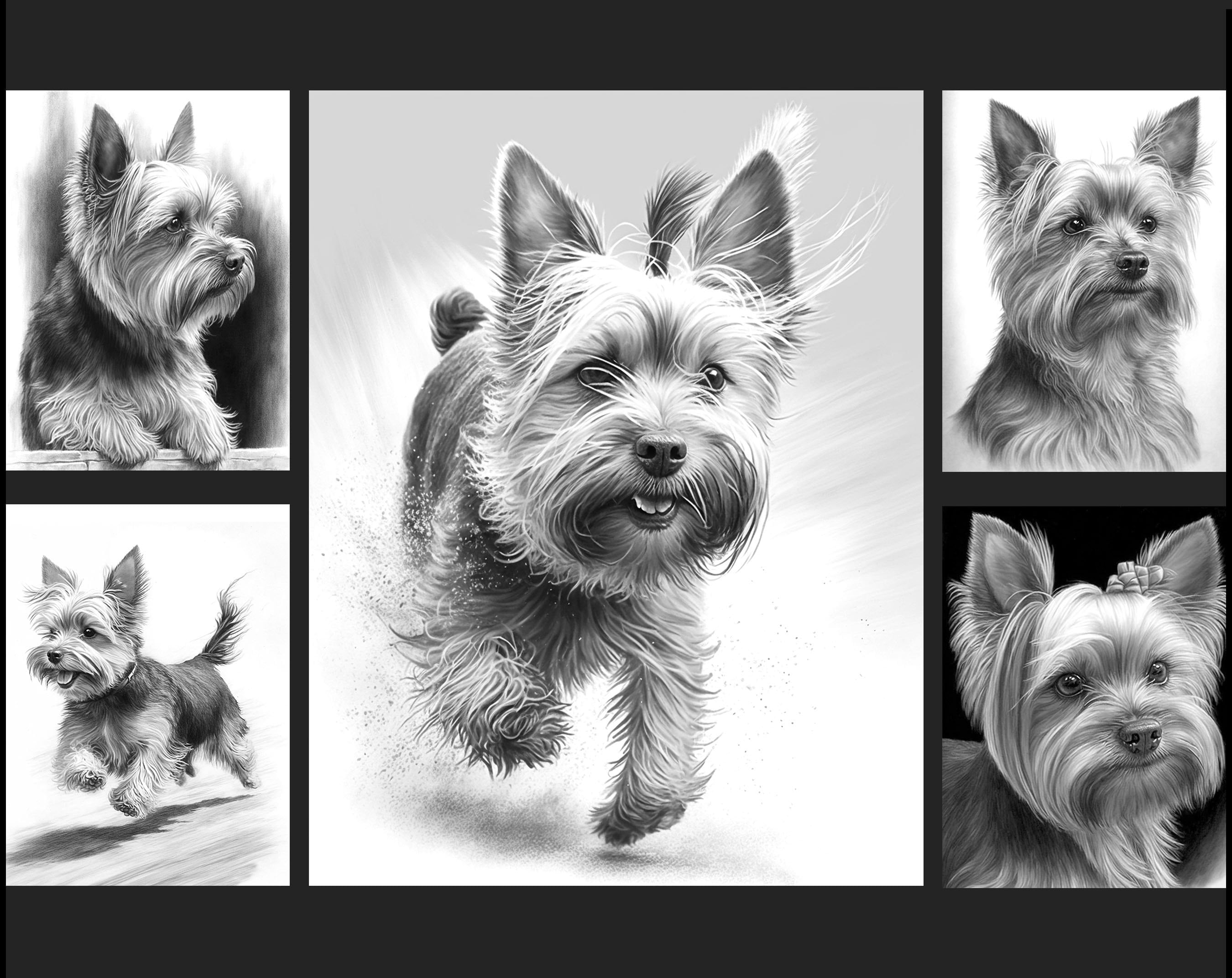 26 Yorkie Coloring Pages , Adults Kids Coloring Book Instant Download ...