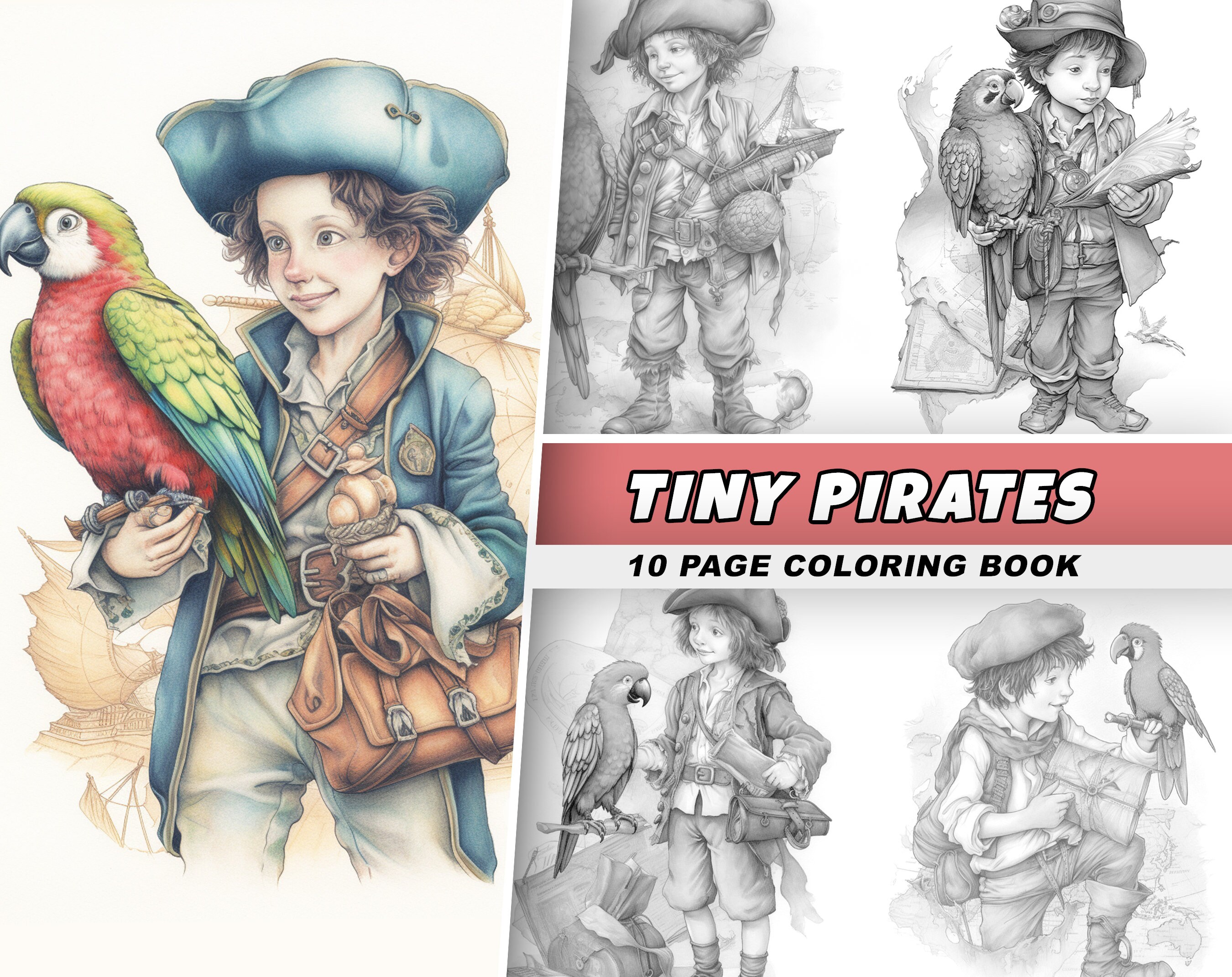 Cute Tiny Pirate Coloring Pages , Adults Kids Women Coloring Book ...