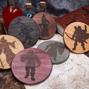 Dungeons and Dragons Coaster Set Dnd Player Class Gift for Gamers Gift ...