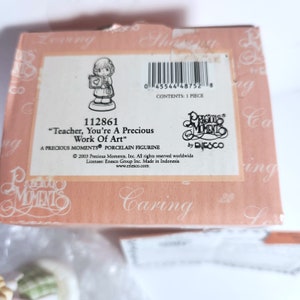 Precious Moments Teacher You're A Precious Work of Art Ensco Figurine ...