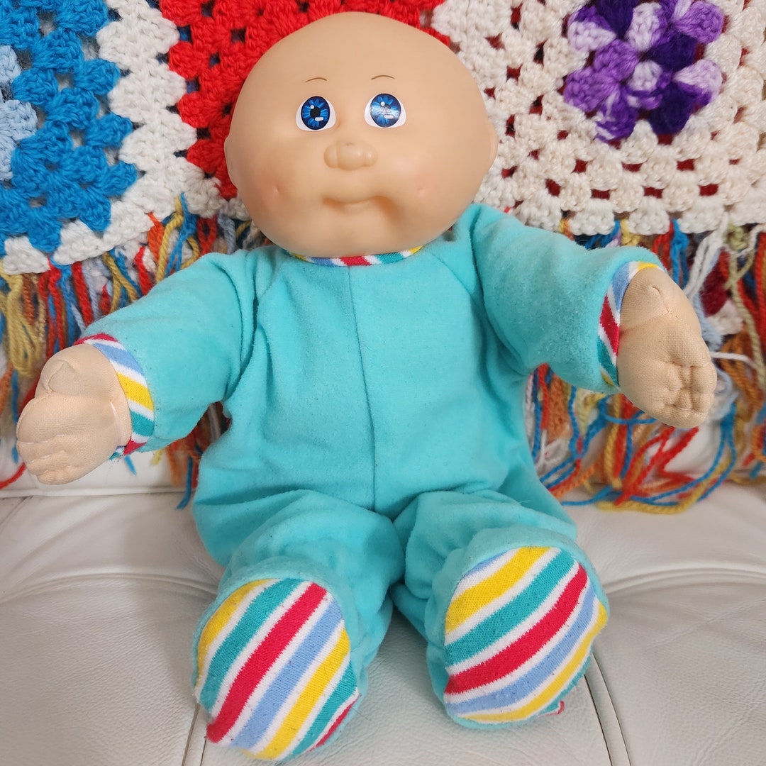 Cabbage Patch Doll 1978 1982 Bald Blue Eyes Dimples Soft Body Turquoise ...