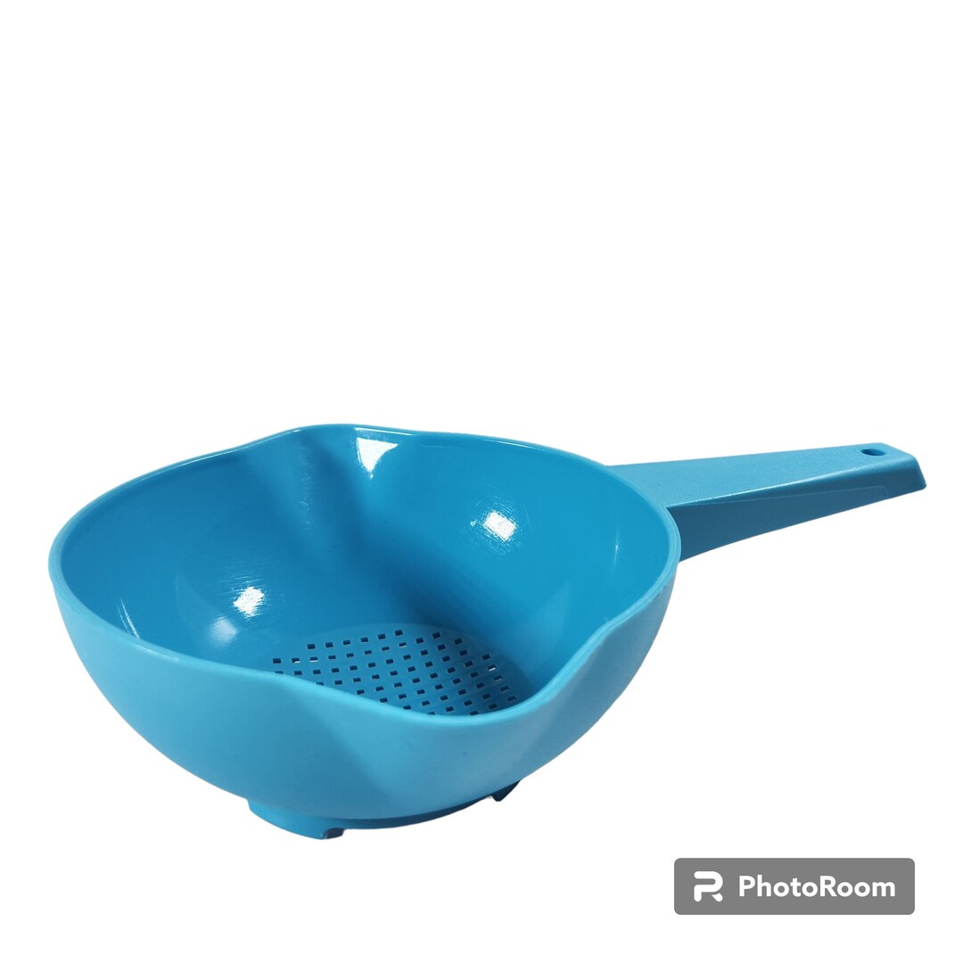 Vintage Tupperware Colander Strainer Aqua 1 Quart Vintage 80's Retro ...