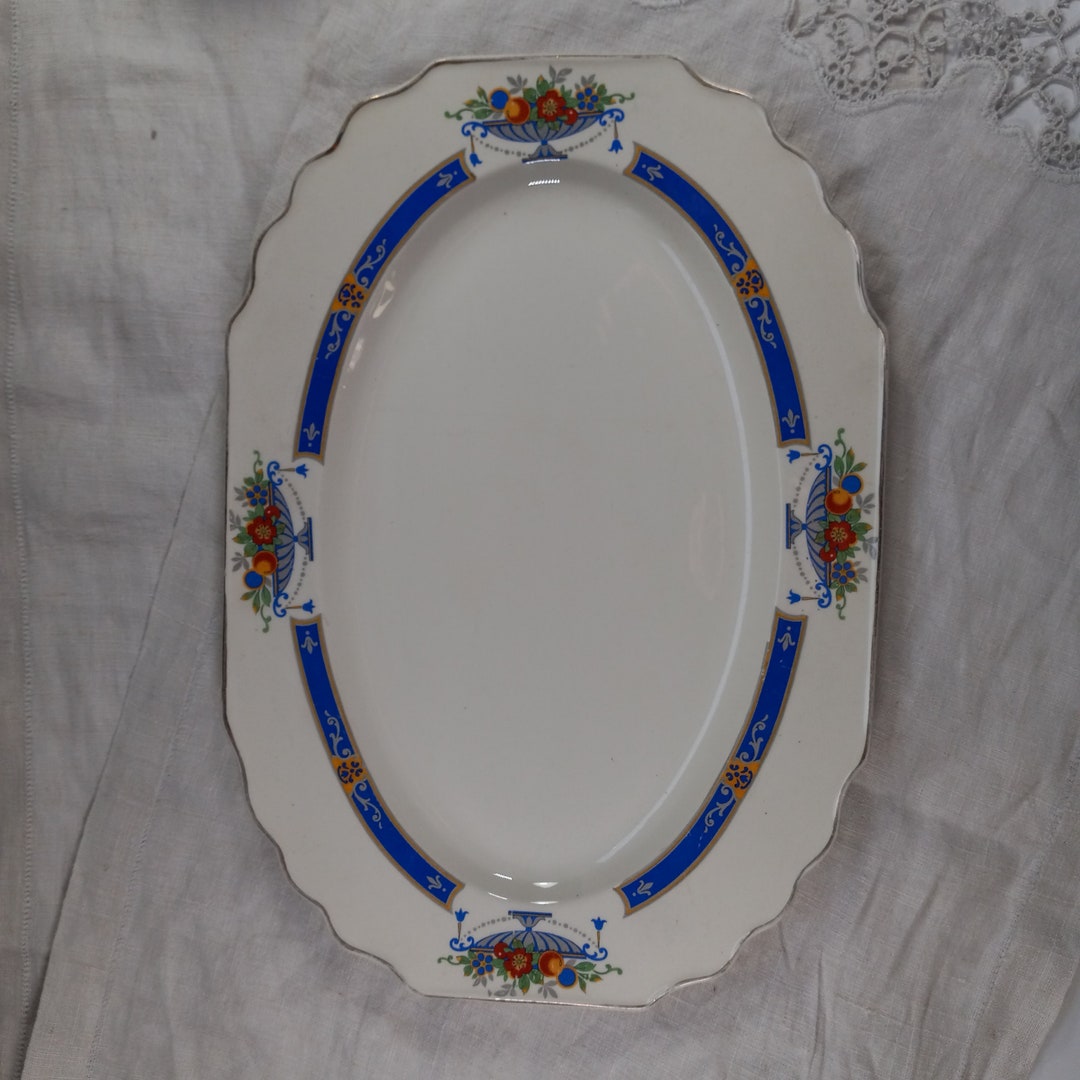 Vintage Myott Staffordshire Platter 2747 Bone China Transferware Oval ...