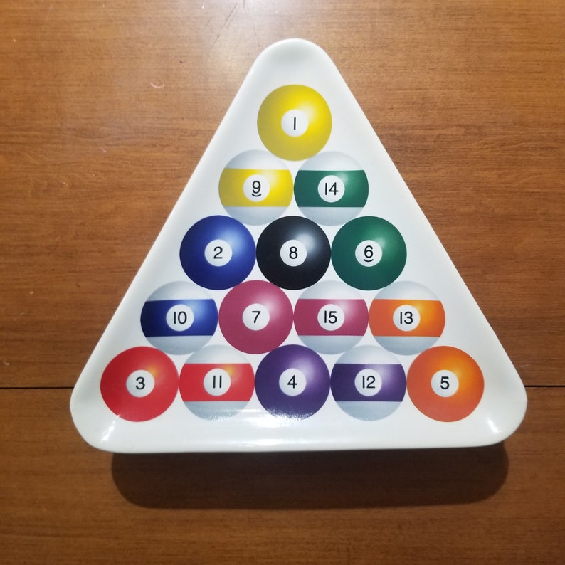 Luminarc Snack Plates Shaped Like a Billiards Rack With Ball Image ...