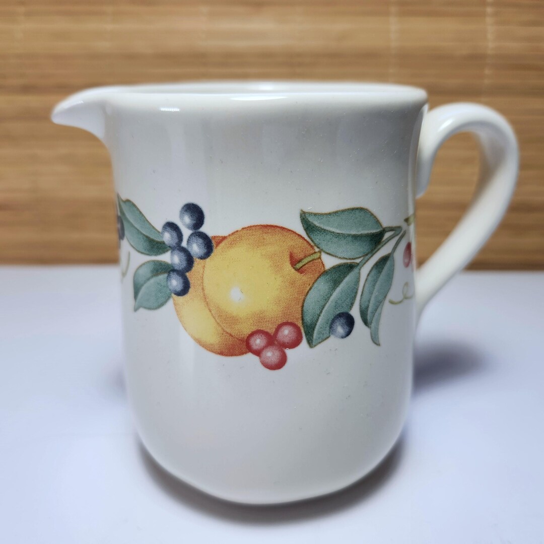 Vintage Corelle Coordinates Pitcher Creamer Abundance Fruit & Leaves ...