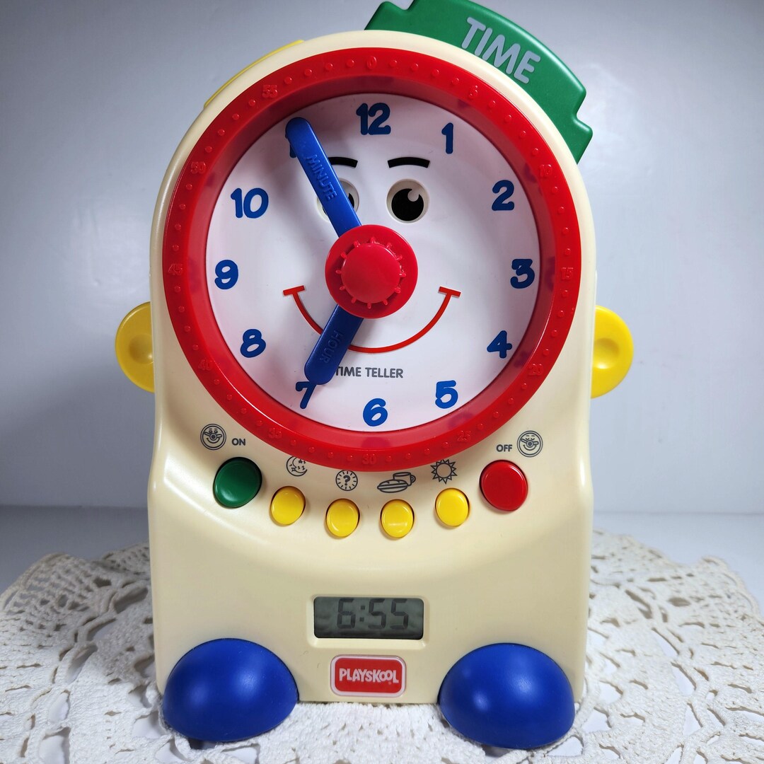 Vintage Playskool Teachin' Time Clock 1995 Hasbro Tested Working Analog ...