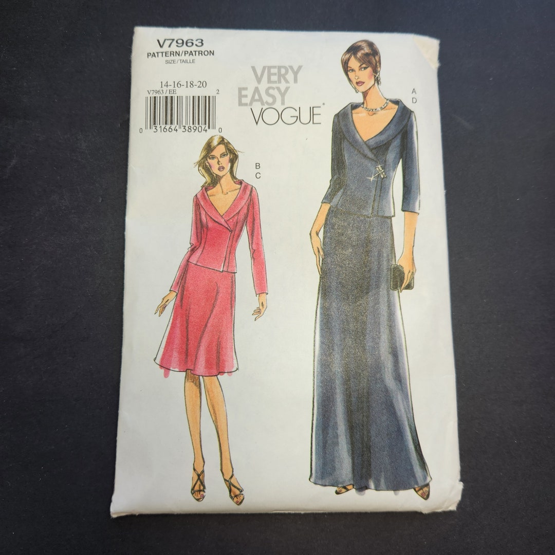 Very Easy Vogue Dress Pattern V7963 Size 14-16-18-20 Unused Uncut ...
