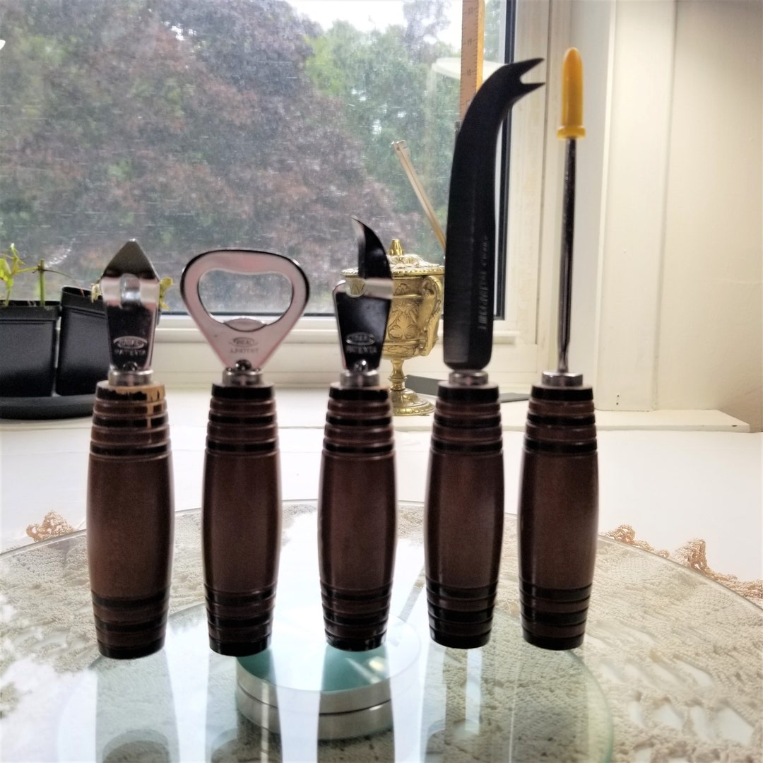 Bar Tool Set Mid Century Ideal Bar Tool Set With Wood Barrel Handles ...