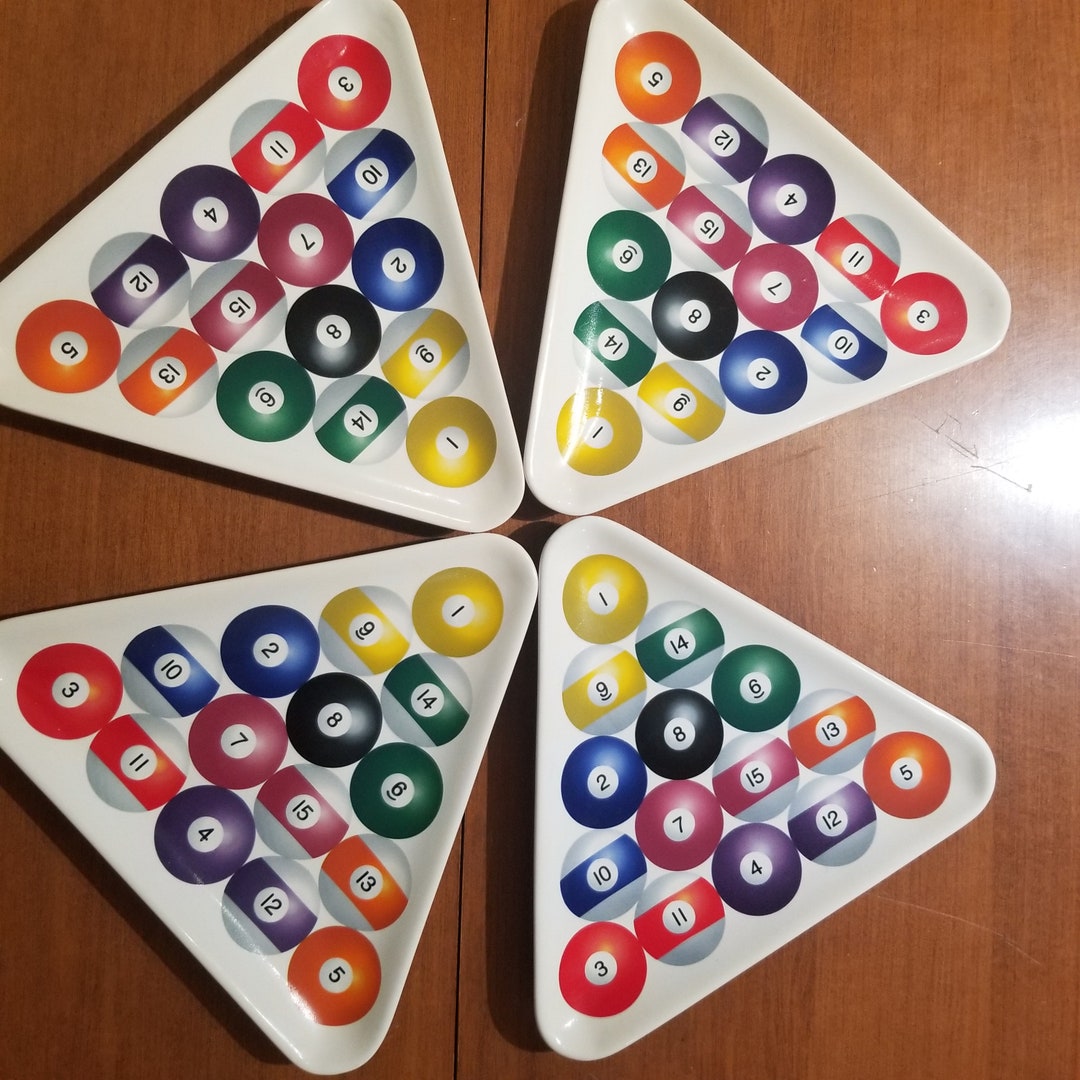 Luminarc Snack Plates Shaped Like a Billiards Rack With Ball Image ...