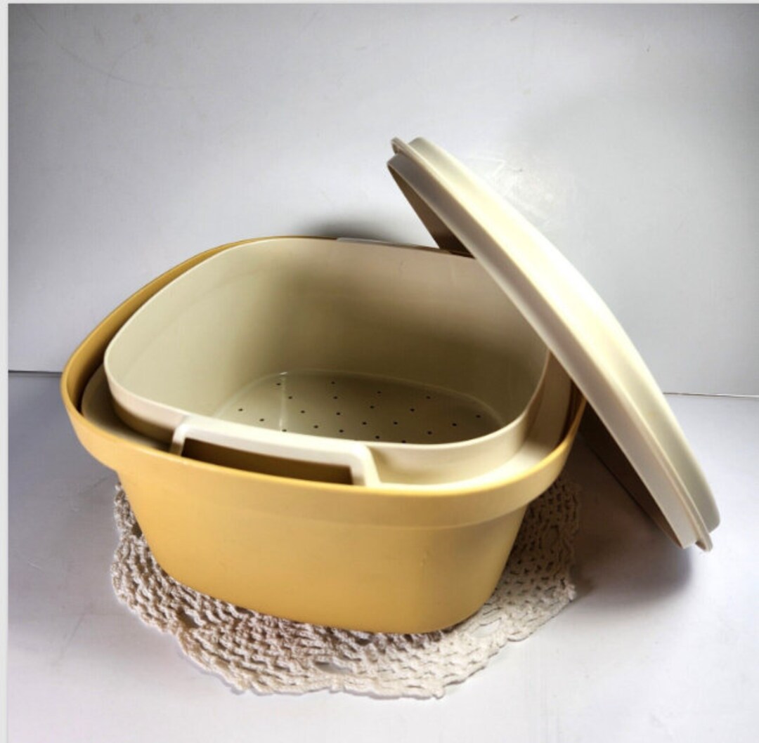 Vintage Tupperware Vegetable Steamer Rice Cooker 3 Piece 888 Harvest ...
