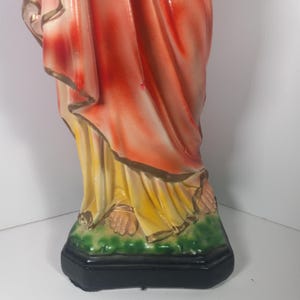 Jesus Sacred Heart Stigmata Large Vintage Statue Chalkware Hydrocal ...