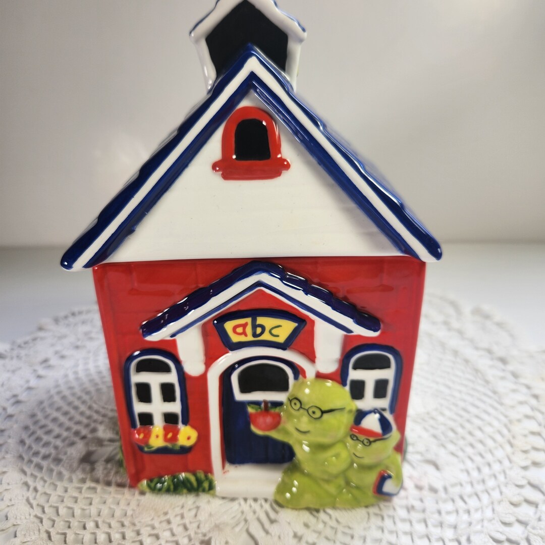 Scholastic Cookie Jar Scholastic Book Fairs Book Worm Hand Painted ...