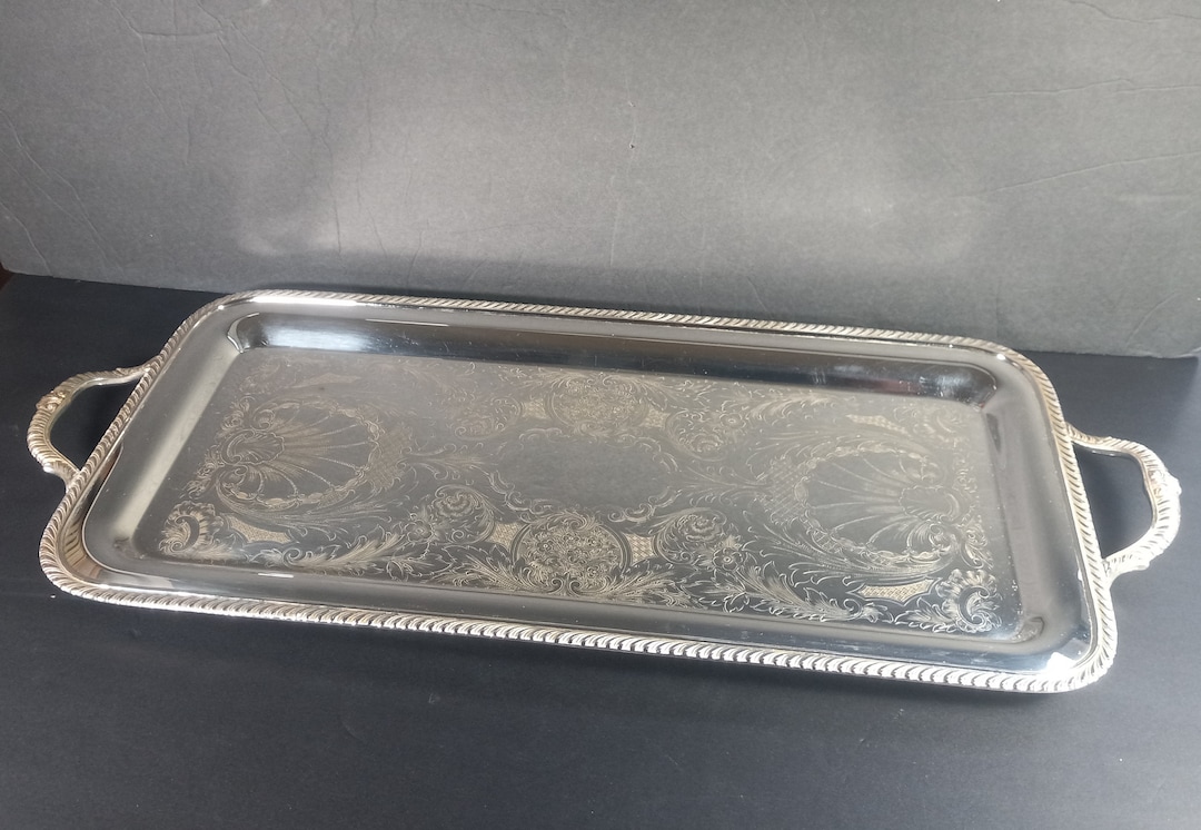 Silver Plated Butler's Tray Vintage Primrose Plate by Birks Canada 10 X ...