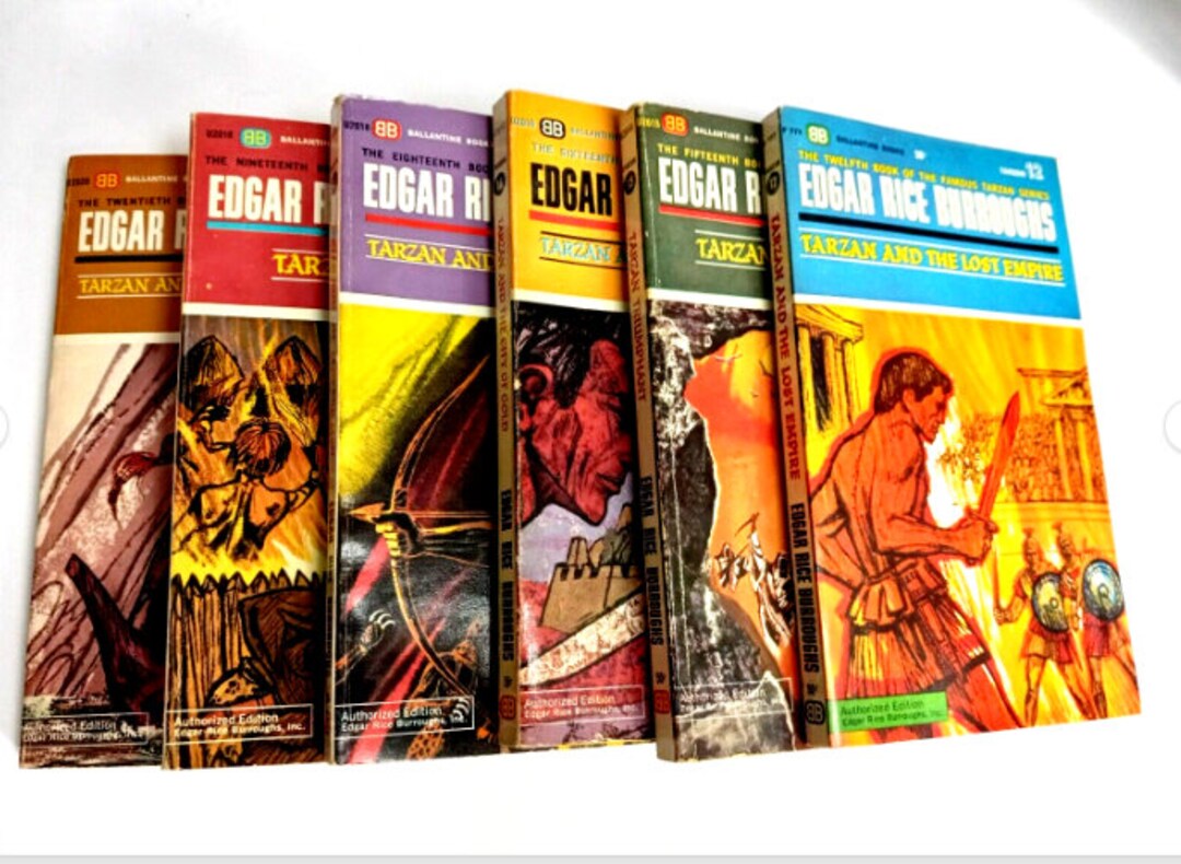 Edgar Rice Burroughs Tarzan 1960s Vintage Novels Lot of Six Ballantine ...