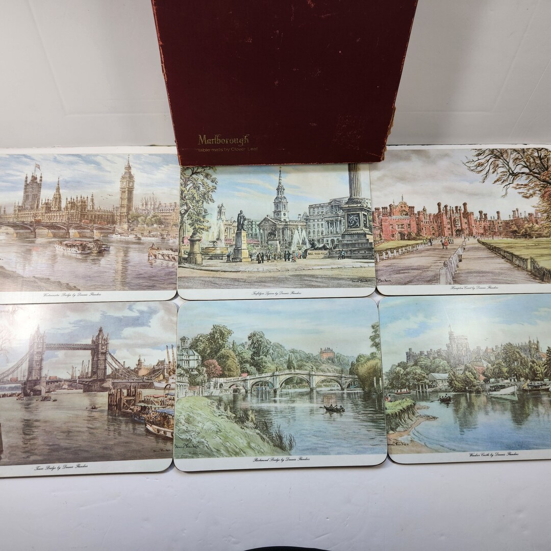 Vintage Dennis Flanders London Landmarks Table Place Mats Set 6 Felt ...