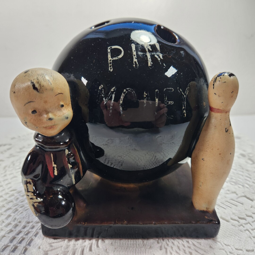 Vintage Bowling Ball Bank Pin Money Ceramic Made in Japan Original ...