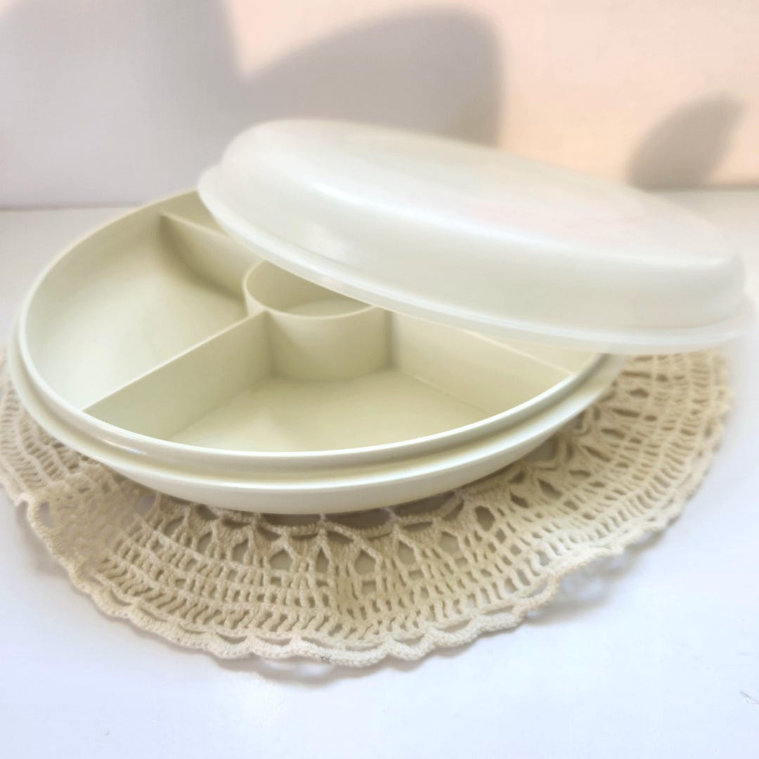 Vintage Tupperware Divided Serving Tray With Lid - Etsy