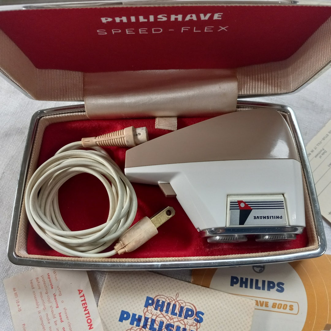 Philips Philishave Speed Flex Vintage Electric Shaver Case Papers 1963 ...