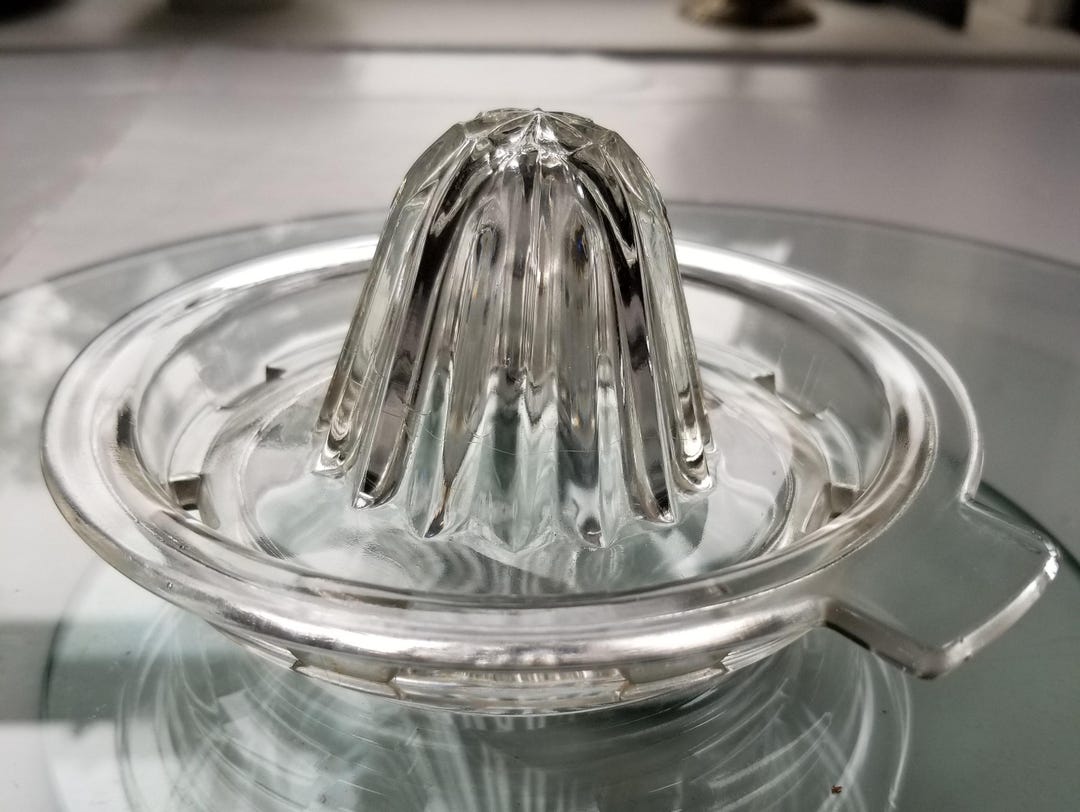 Vintage Glass Juicer Reamer Cut Out Holes to Sit on a Bowl or Dish ...