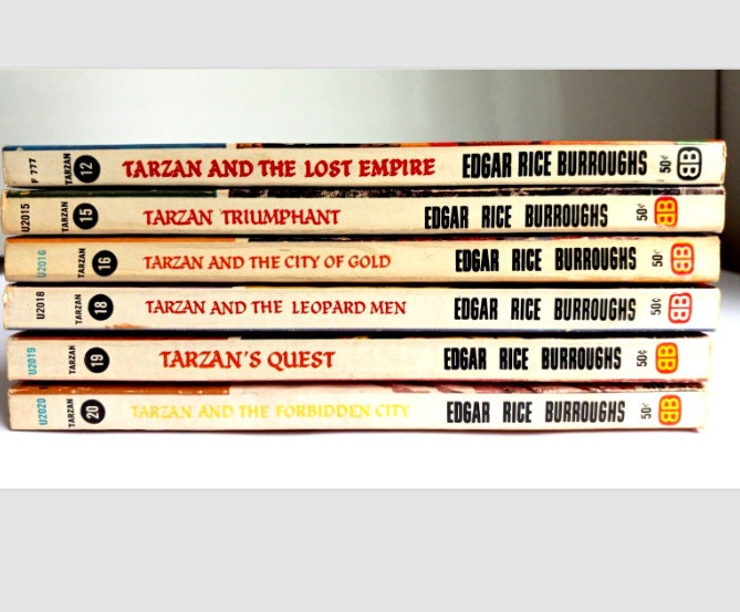 Edgar Rice Burroughs Tarzan 1960s Vintage Novels Lot of Six Ballantine ...