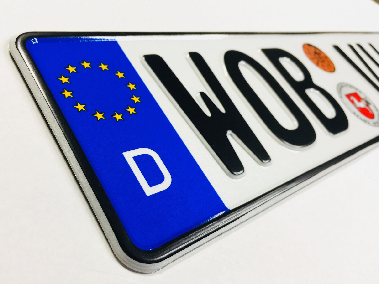 VW Wolfsburg Rear German License Plate (WOB) by Z Plates With Unique ...