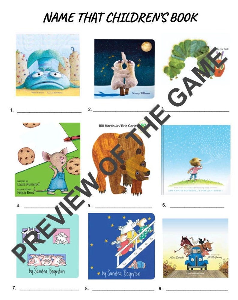 Baby Shower Game: Name That Children's Book - Etsy