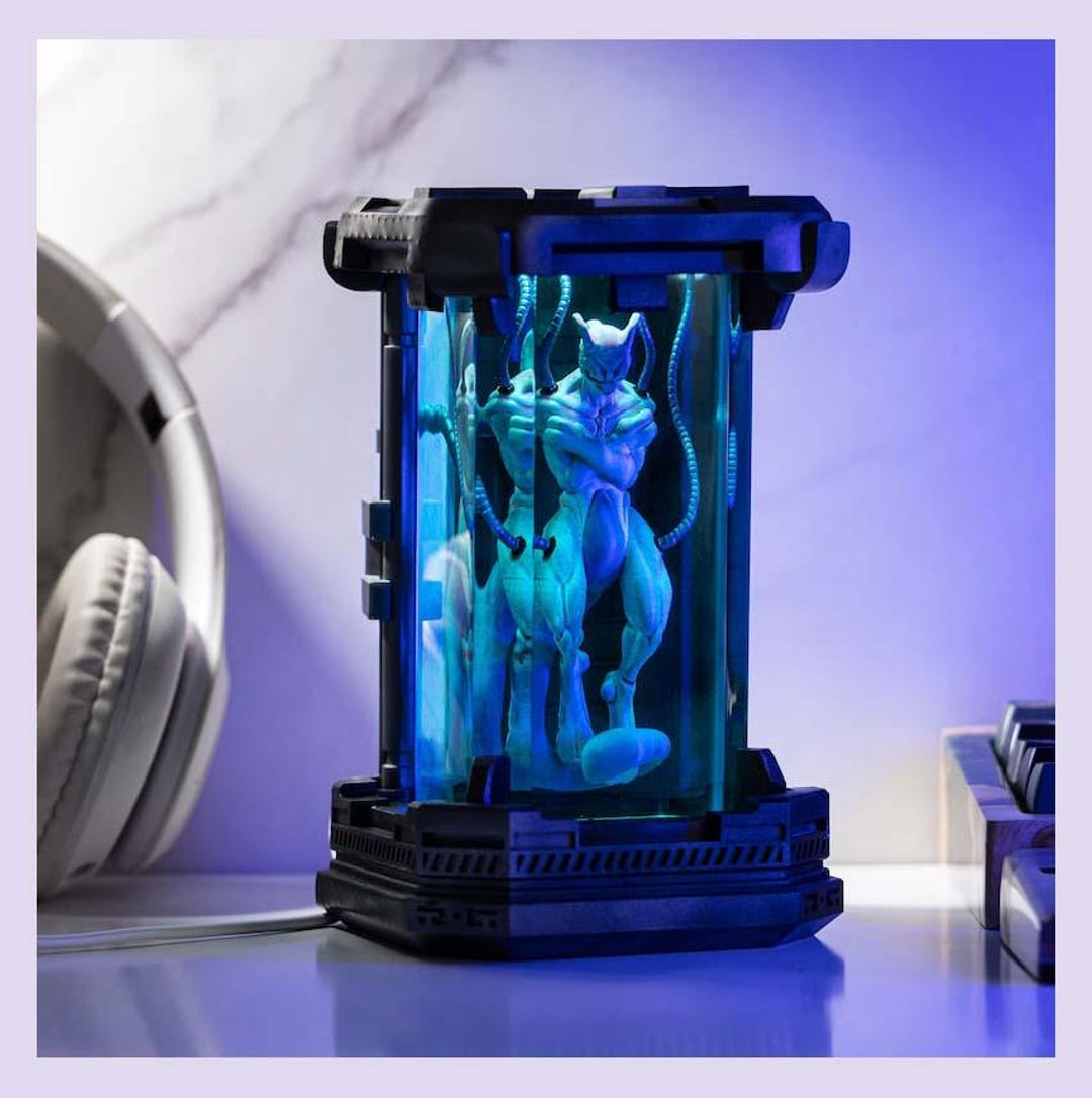 Custom POWERFUL MEWTWO Resin Lamp, Custom Diorama for Pokemon Gifts ...