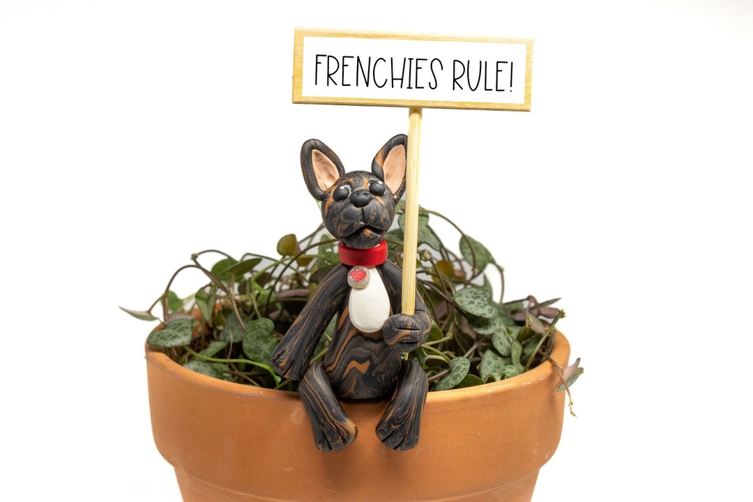 Frenchie Pot Sitter - French Bulldog - Frenchie Pot Hugger - Brindle ...