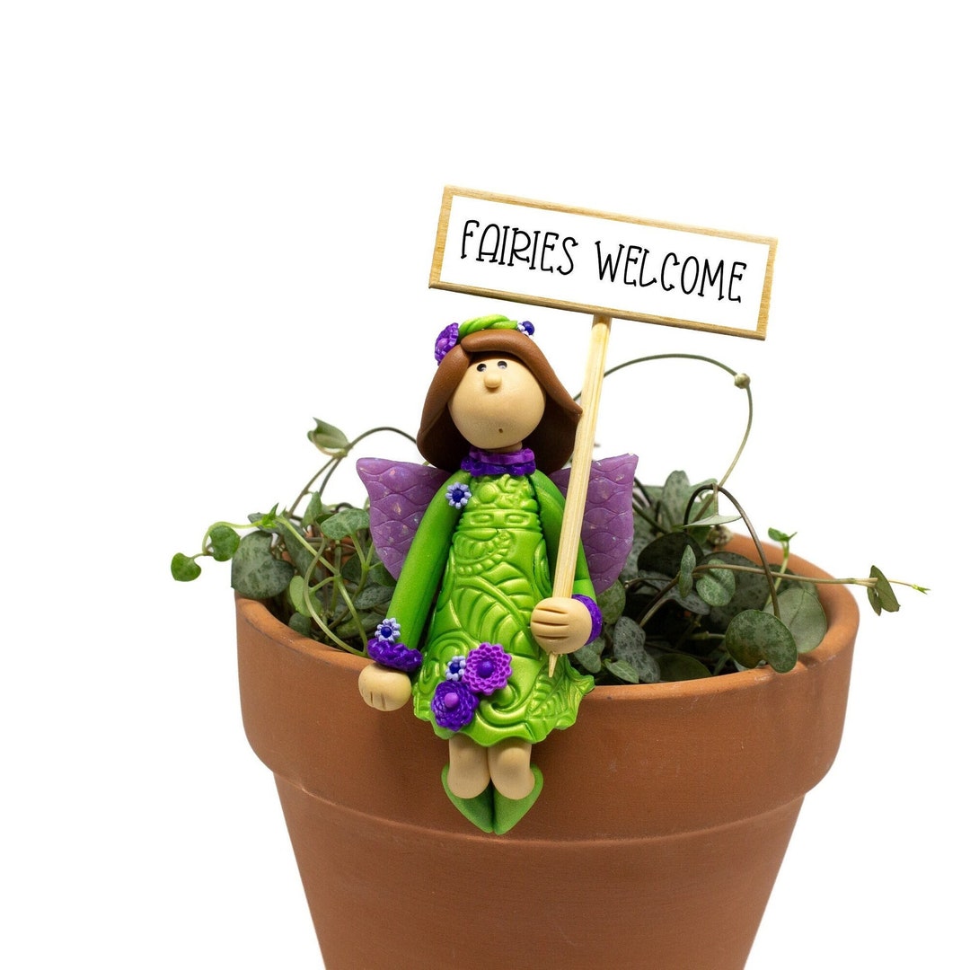Fairy Potsitter, Flower Pot Sitter, Plant Lover Gift, Flower Pot Fairy ...