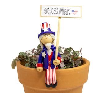 Uncle Sam Potsitter - Patriotic Gift - Flower Pot Uncle Sam - Plant ...
