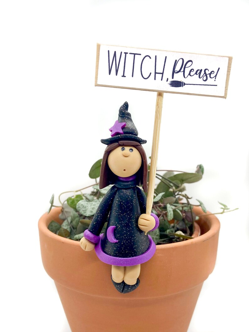 Witch Potsitter- Flower Pot Sitter- House Warming Gift - Flower Pot ...