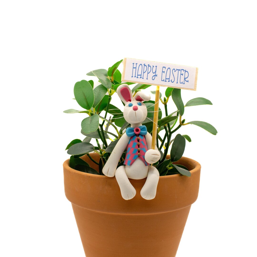 Easter Bunny Pot Sitter - Easter Bunny Pot Hugger - Rabbit Plant Pal ...